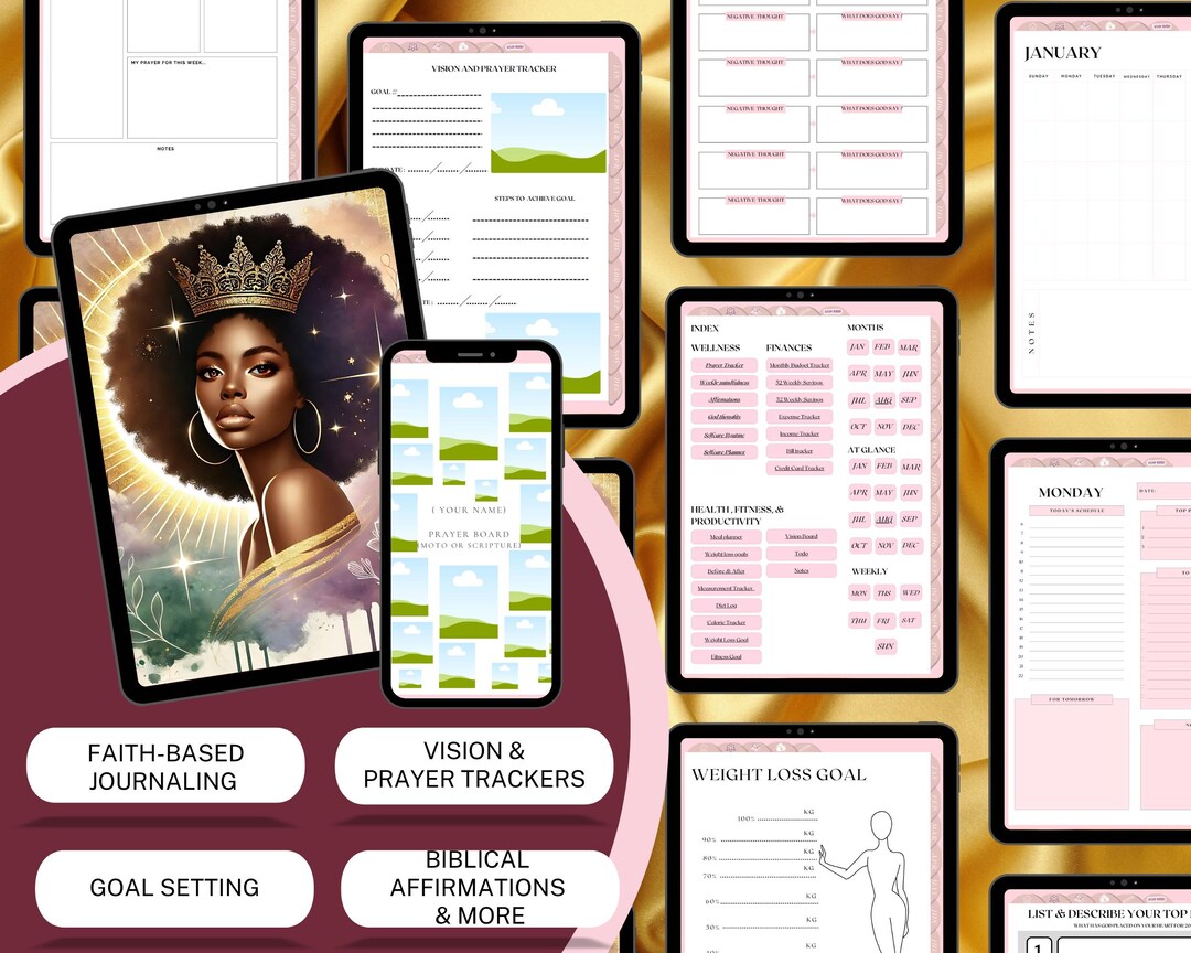2025 Black Girl Planner, Digital Vision Board Planner, New Year's ...