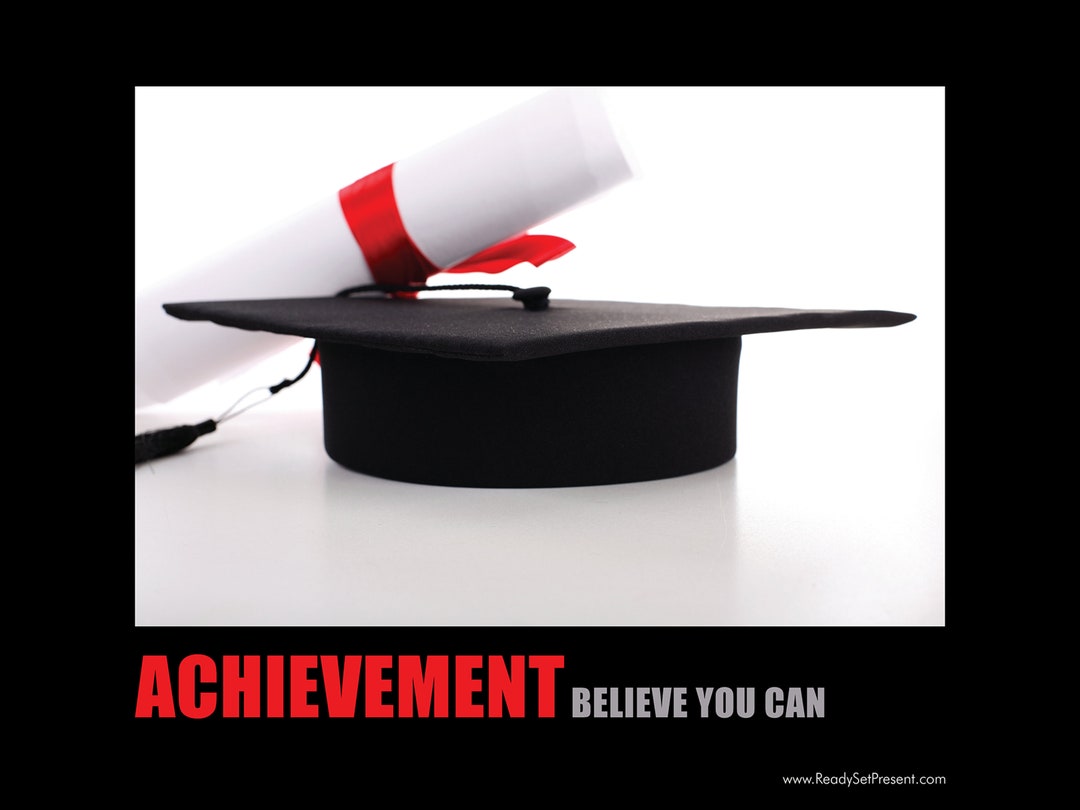 Achievement Motivational Poster - Etsy