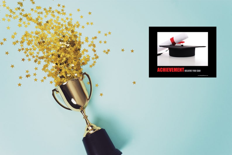 Achievement Motivational Poster - Etsy