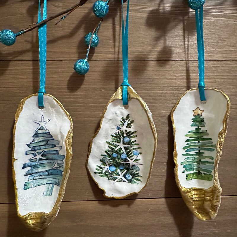 Christmas Tree Shell Ornaments - Etsy