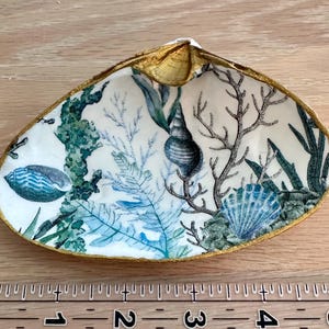 Coastal Decoupage Clam Shell - Etsy