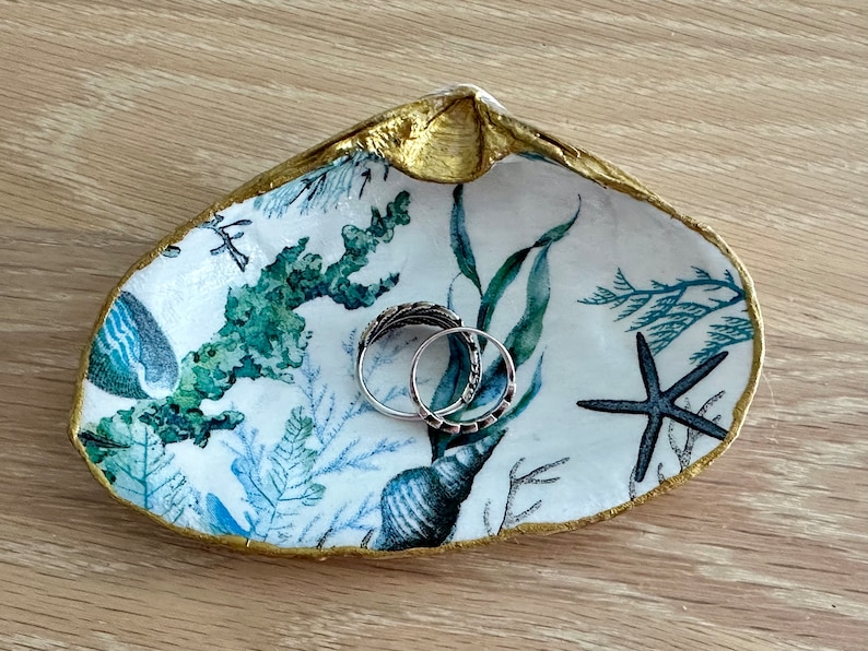 Coastal Decoupage Clam Shell - Etsy