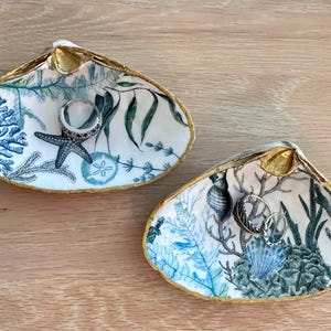 Coastal Decoupage Clam Shell - Etsy