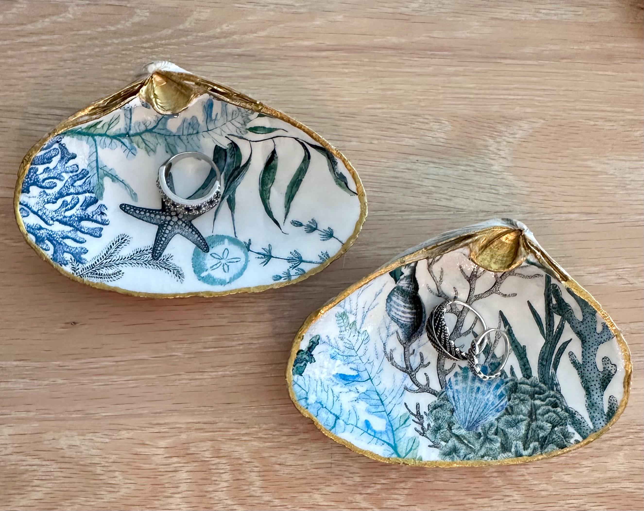Coastal Decoupage Clam Shell - Etsy