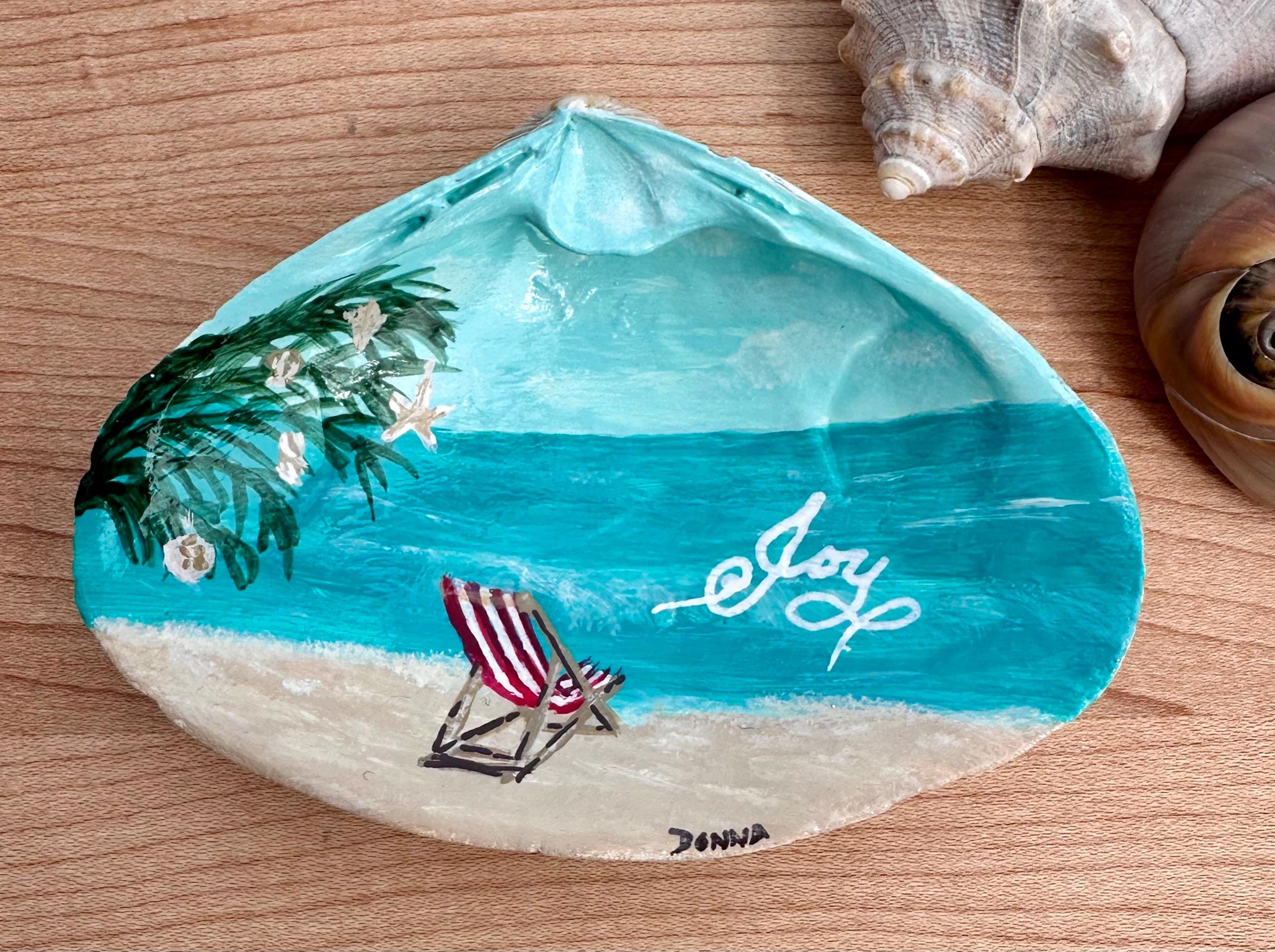 Hand Painted Christmas Beach Scene on Clam Shell - Etsy