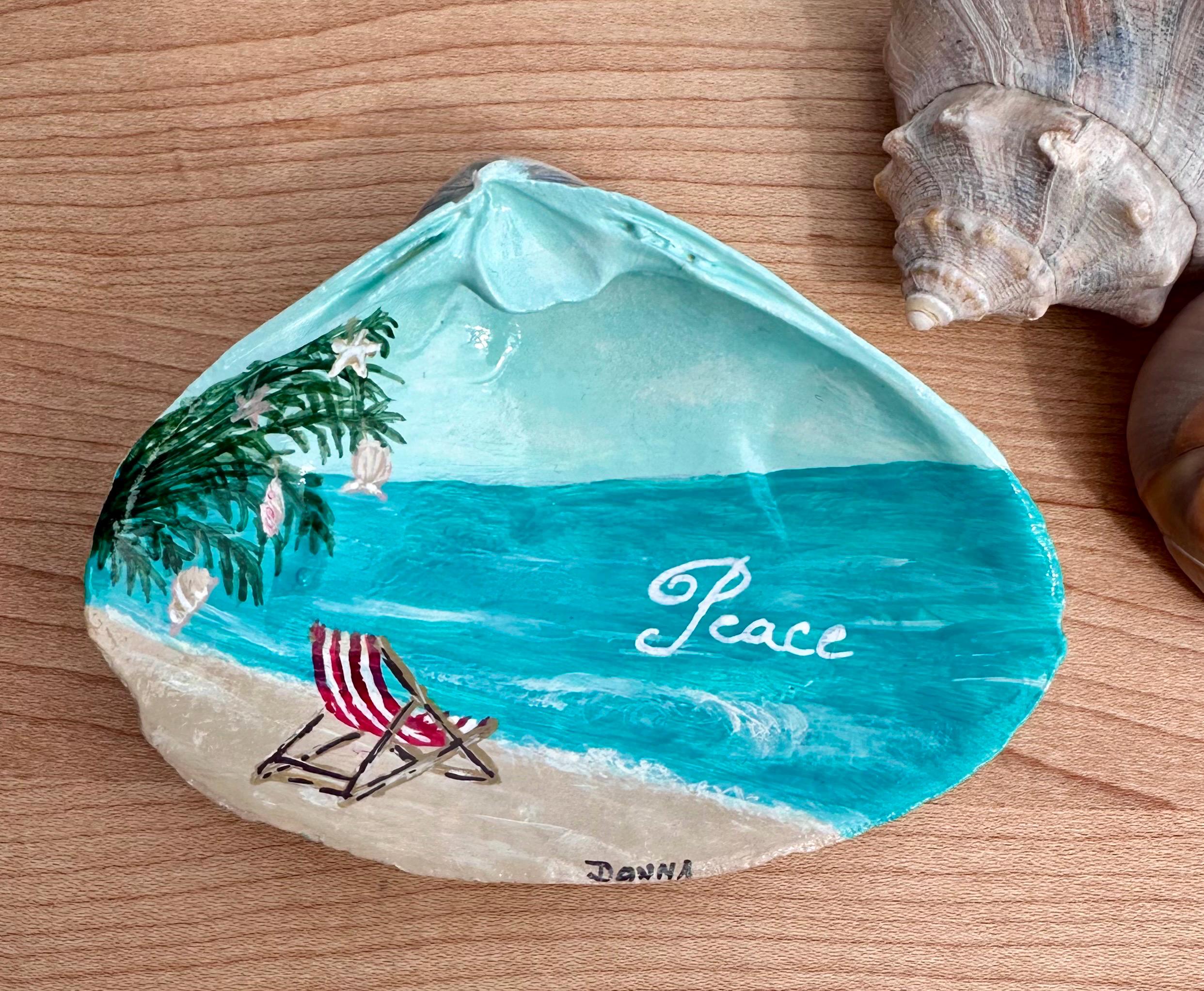 Hand Painted Christmas Beach Scene on Clam Shell - Etsy