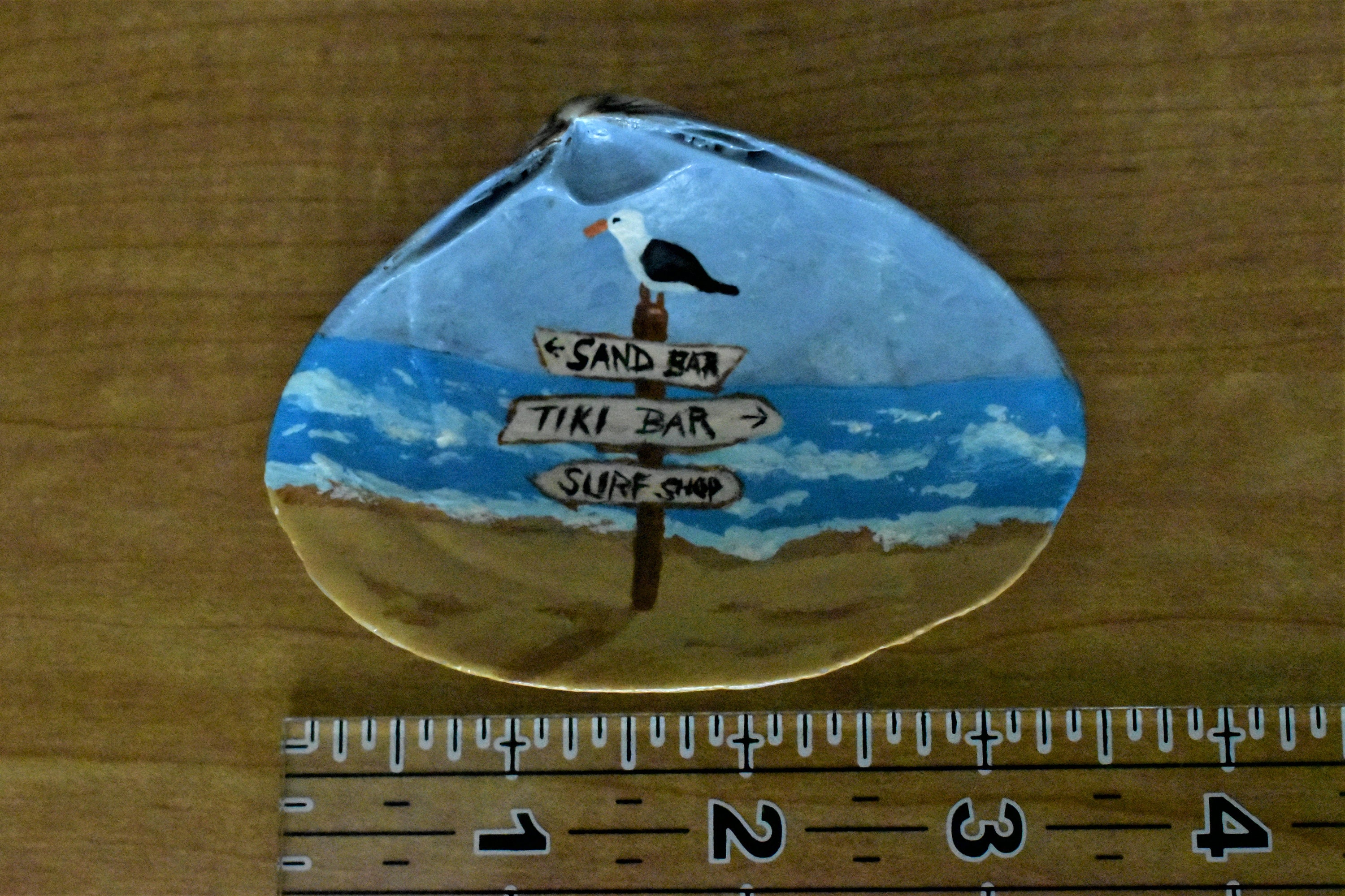 Hand Painted Beach Sign With Seagull on Clam Shell - Etsy