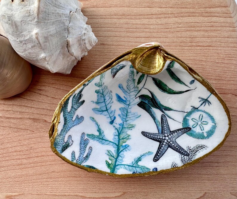 Coastal Decoupage Clam Shell - Etsy