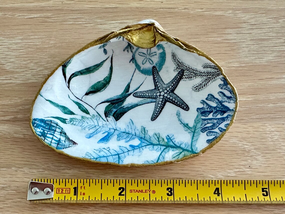 Coastal Decoupage Clam Shell - Etsy