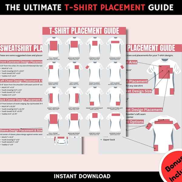 T Shirt Placement Guide - Etsy