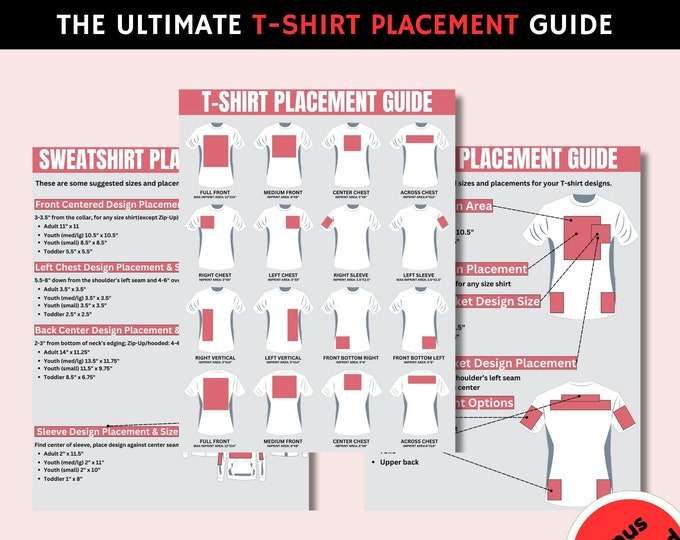 T-shirt Placement Guide Bundle, T-shirt Alignment Tool, Vinyl Placement ...