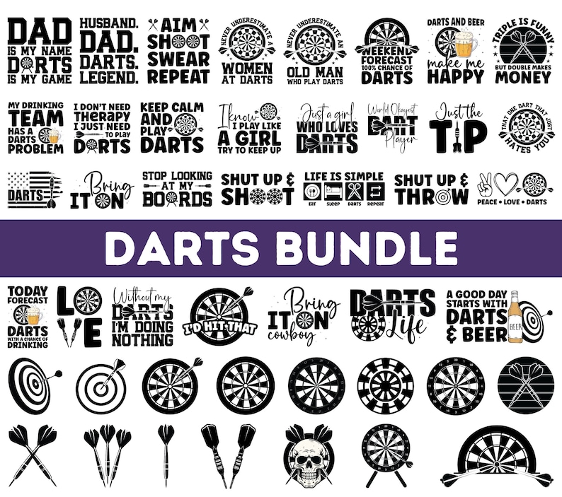 Darts SVG PNG Bundle| Dart Quotes Svg| Dart Player Svg| Dart Board Svg ...