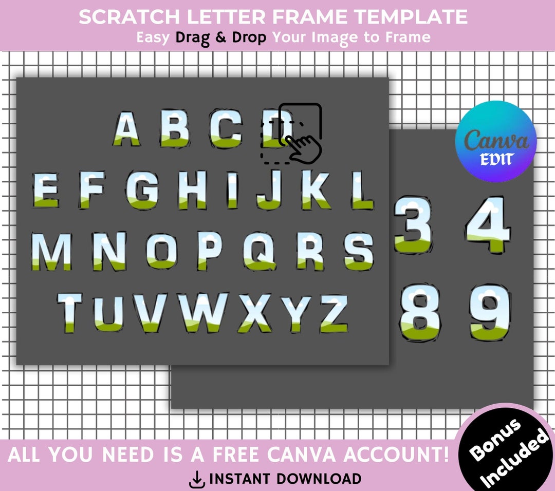 Editable Canva Alphabet Frame Template Fill Your Own Alphabet Letters ...