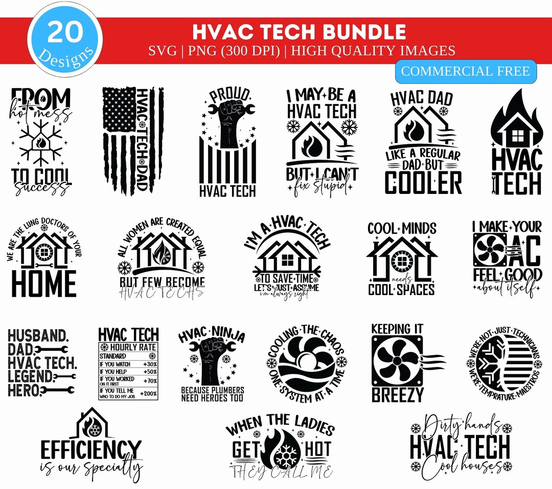 HVAC Svg Bundle, HVAC Png Bundle, HVAC Tech Svg Bundle, Hvac Technician ...