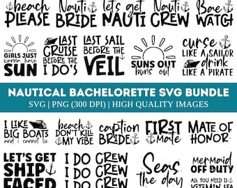 Nautical Bachelorette SVG Bundle, Beach Bachelorette Svg, Party SVG ...