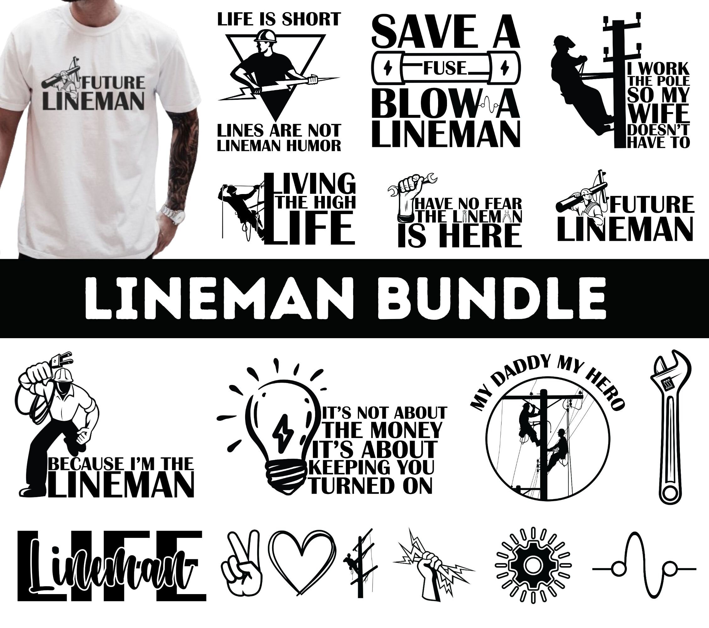 Lineman SVG PNG Bundle Lineman Life Svg Electrician Svg Electrician ...