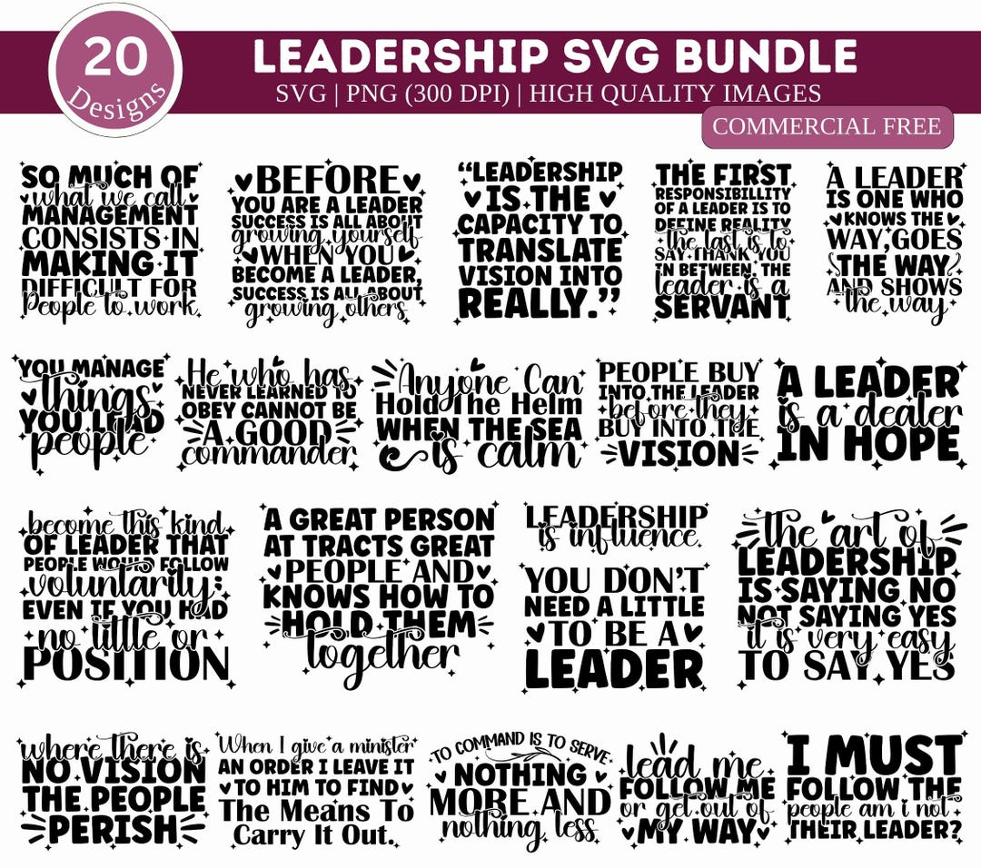 Leadership SVG Bundle, Leadership Quote Svg, Leadership Skills Svg ...