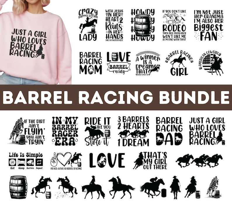 Barrel Racing SVG Bundle Barrel Racing Png Horse Svg Rodeo Svg Barrel ...