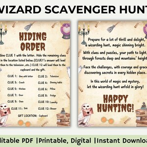 Wizard Scavenger Hunt, Magic Puzzle Clues, Teens Birthday (PDF File) - Etsy