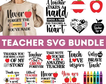 Teacher SVG Bundle, Funny Teacher Svg, Teacher Life Svg, Back to School ...