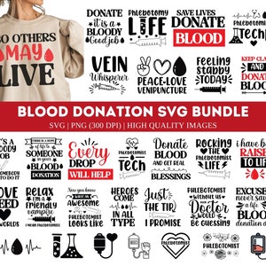 Blood Donation SVG PNG Bundle| Blood Donation Png| Phlebotomy Shirt Svg ...