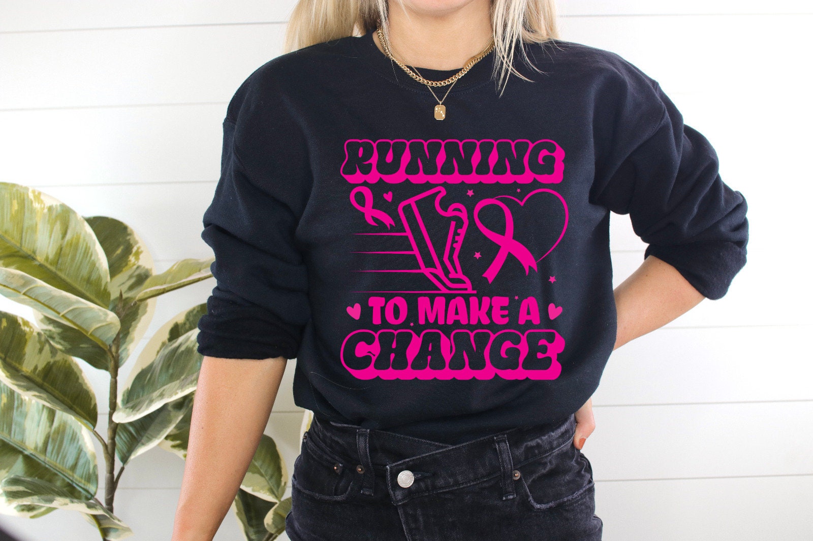 Breast Cancer Running Svg Running to Make a Change Svg Pink - Etsy