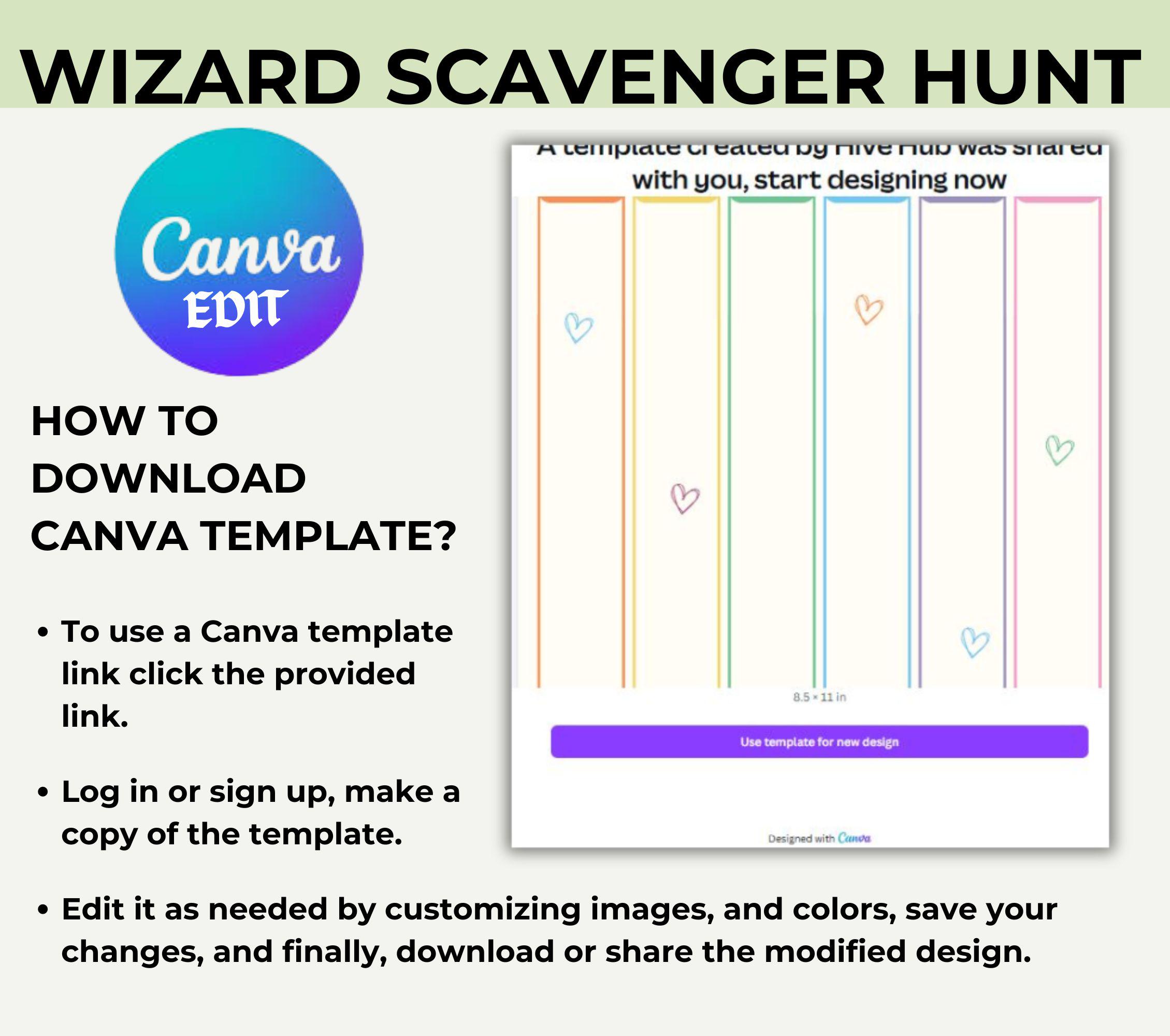 Printable Wizard Scavenger Hunt for Older Kids, Witches Birthday ...