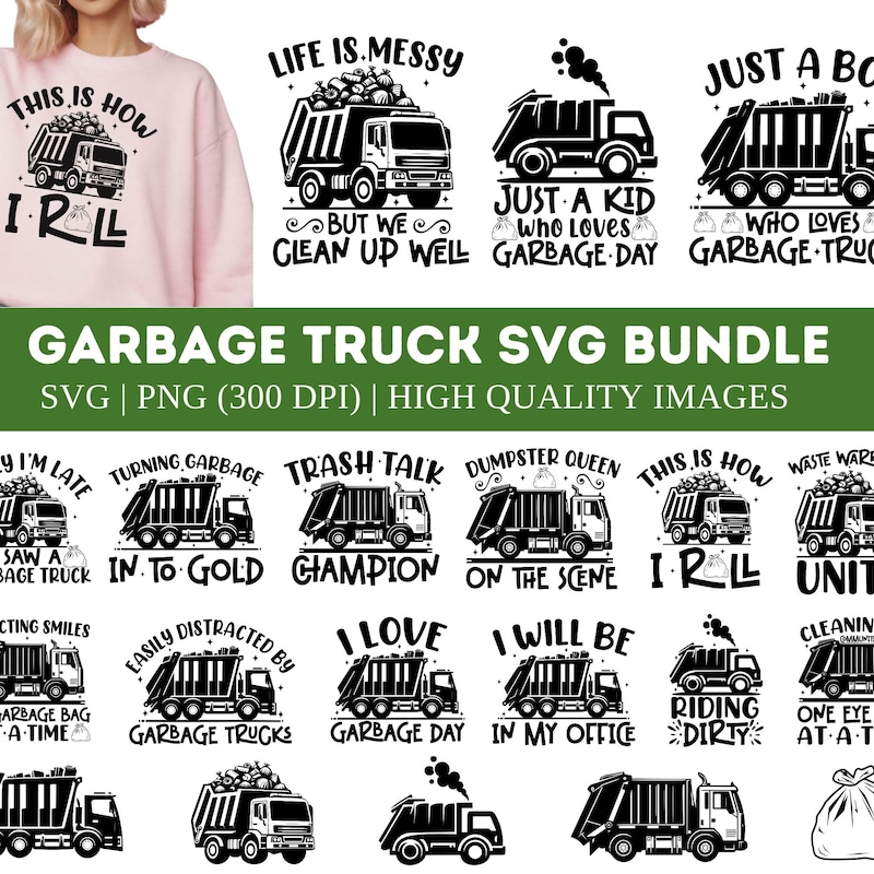 Garbage Truck Svg - Etsy