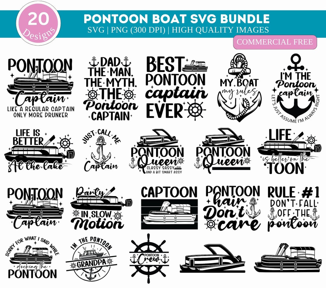 Pontoon Boat SVG Bundle, Pontoon Party Svg Bundle, Boat SVG, Boat ...