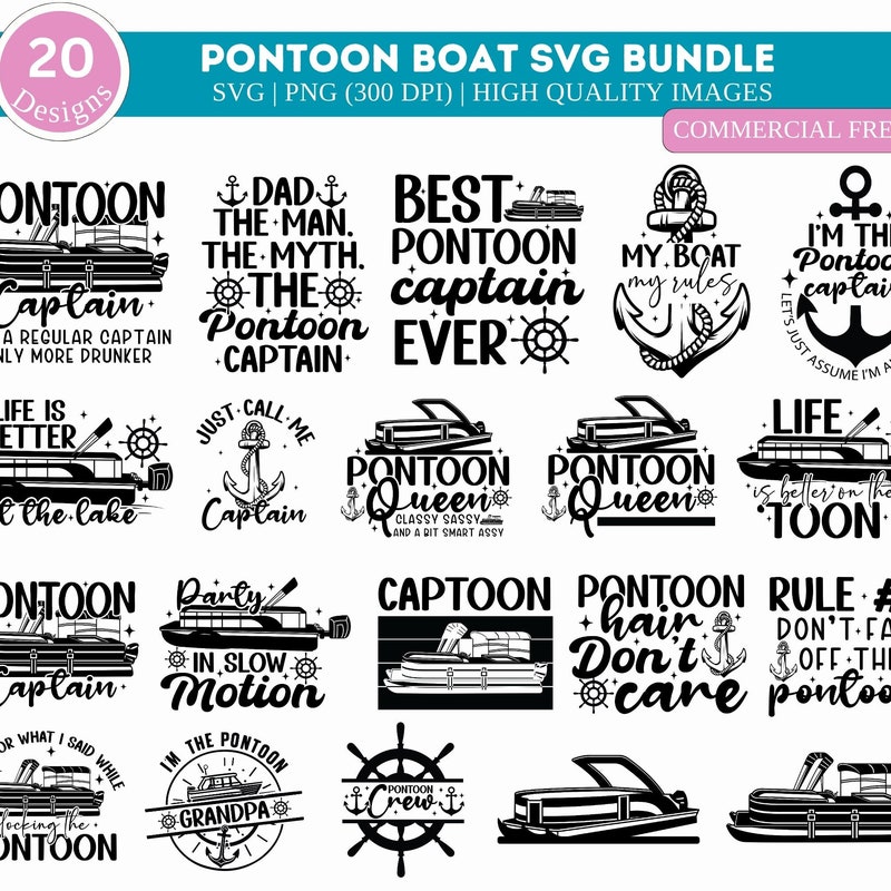 Pontoon Svg - Etsy