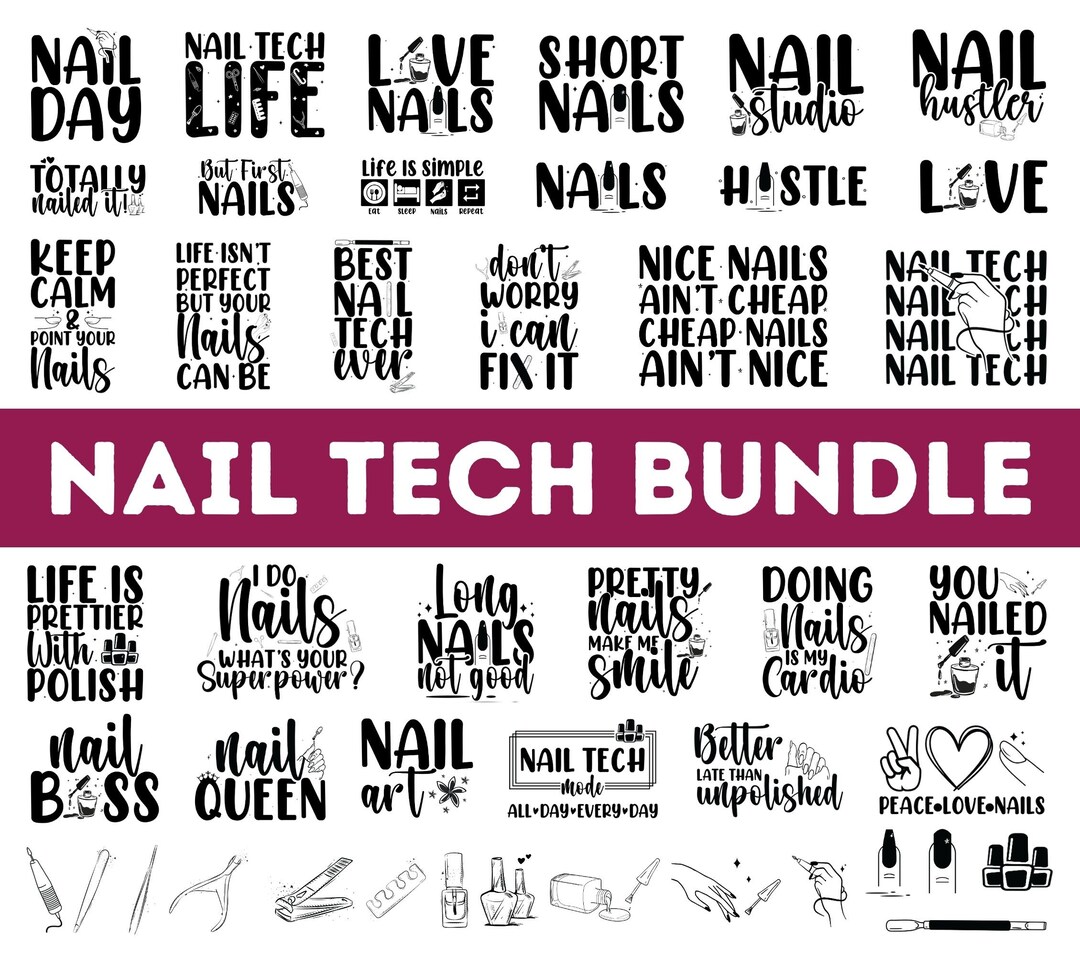 Nail Tech Life SVG PNG Bundle| Makeup Svg| Manicure Quote| Salon Life ...