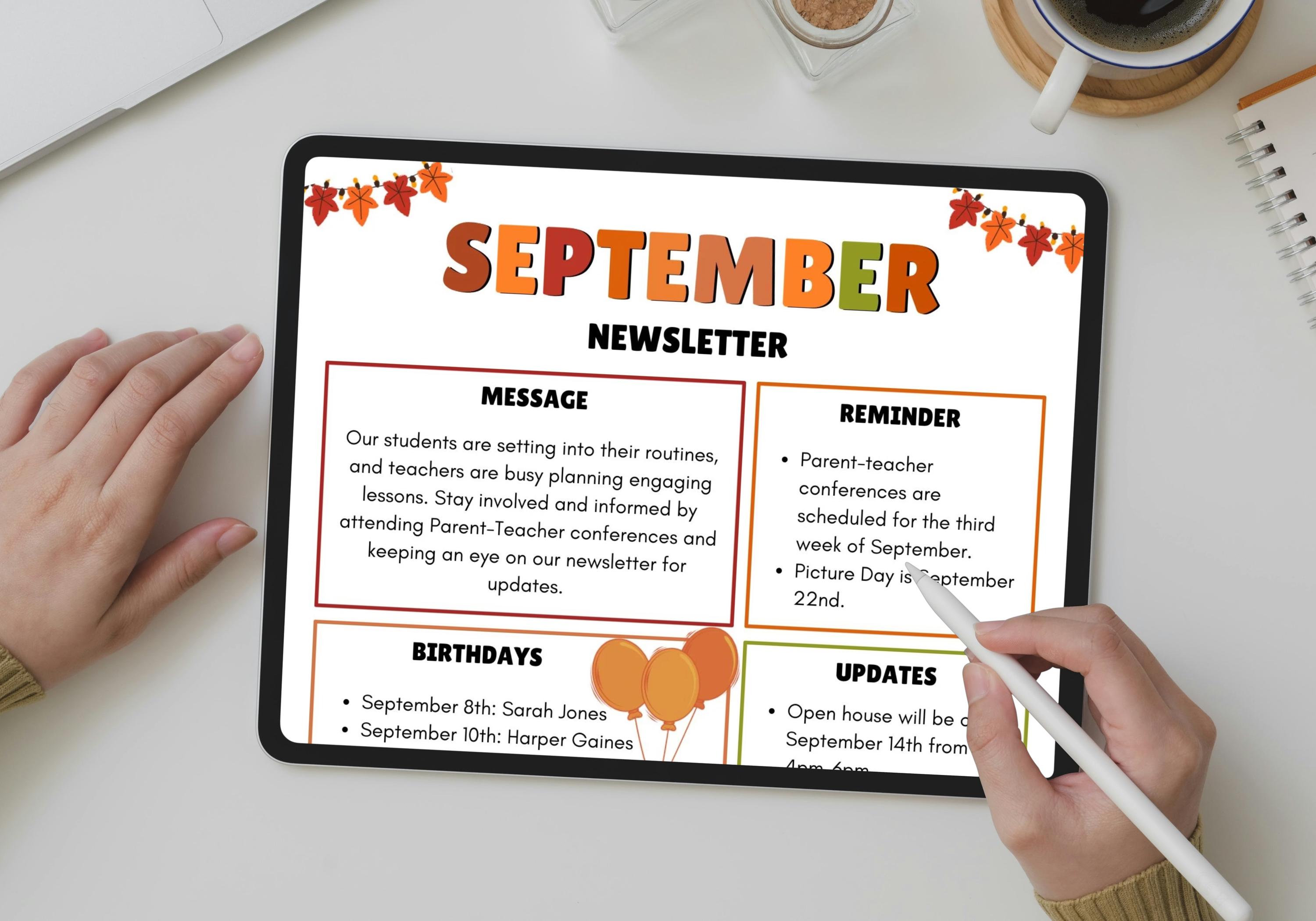 Monthly Classroom Newsletter, Daycare Class Newsletter, 12 Month ...