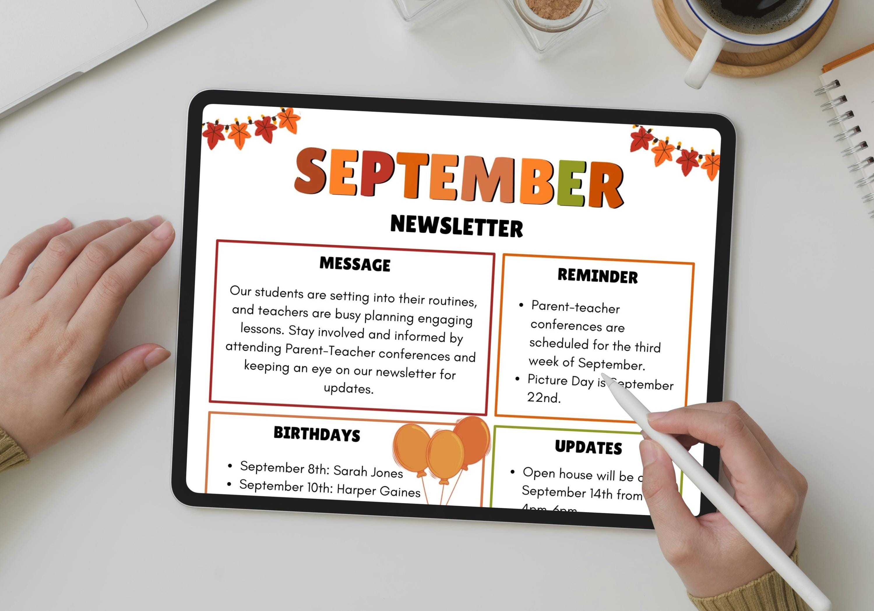 12 Months Bundle Fully Editable Newsletter Template, Yearly News, Back ...