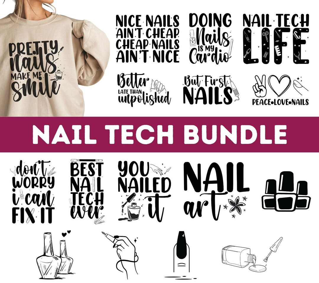 Nail Tech Life SVG PNG Bundle Makeup Svg Manicure Quote Salon Life Svg ...