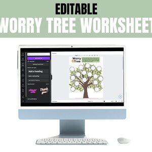 Editable the Worry Tree Worksheets, Anxiety Relief, Cognitive ...