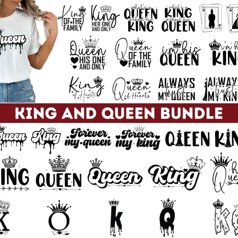 King and Queen Svg - Etsy