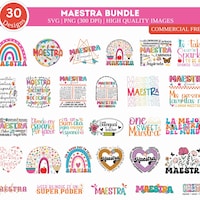 Bundle Spanish Teacher Svg Png, Maestra Svg, Profesora Svg, Spanish Svg ...