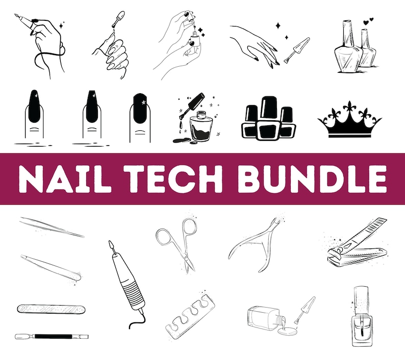 Nail Tech SVG Bundle Nail Artist Svg Files Nails Svg Beauty Svg Beauty Artist Svg Nail Polish ...