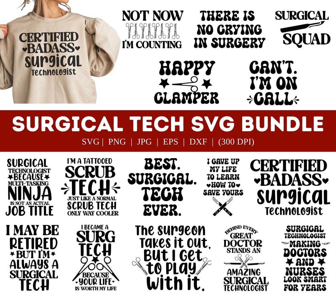 Surgical Tech SVG Bundle Surgical Technologist Svg Surgeon Assistant ...