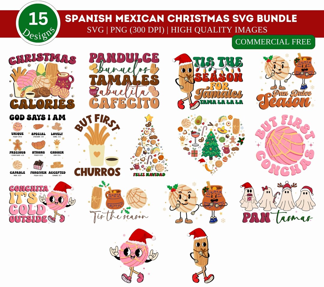 Spanish Christmas Bundle SVG, Religious Designs, Spanish Designs ...