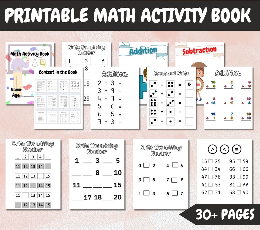 30 Printable Maths Fill in the Blanks for Kindergarten-1st Grade-2nd ...