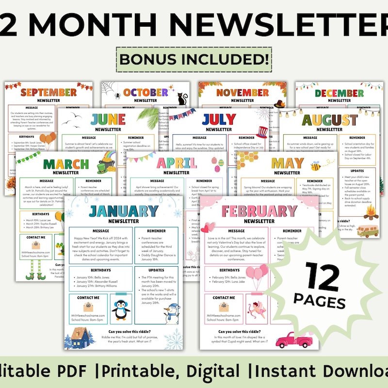 Newsletter Template, - Etsy