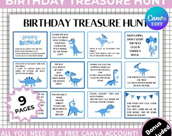 Indoor Birthday Treasure Hunt, Indoor Birthday Scavenger Hunt, 24 ...
