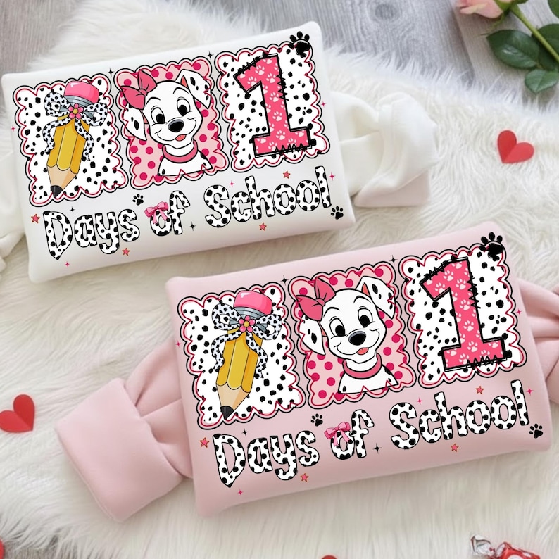 101 Days of School Png Bundle, 101 Days of School Dalmatian Png, Back ...