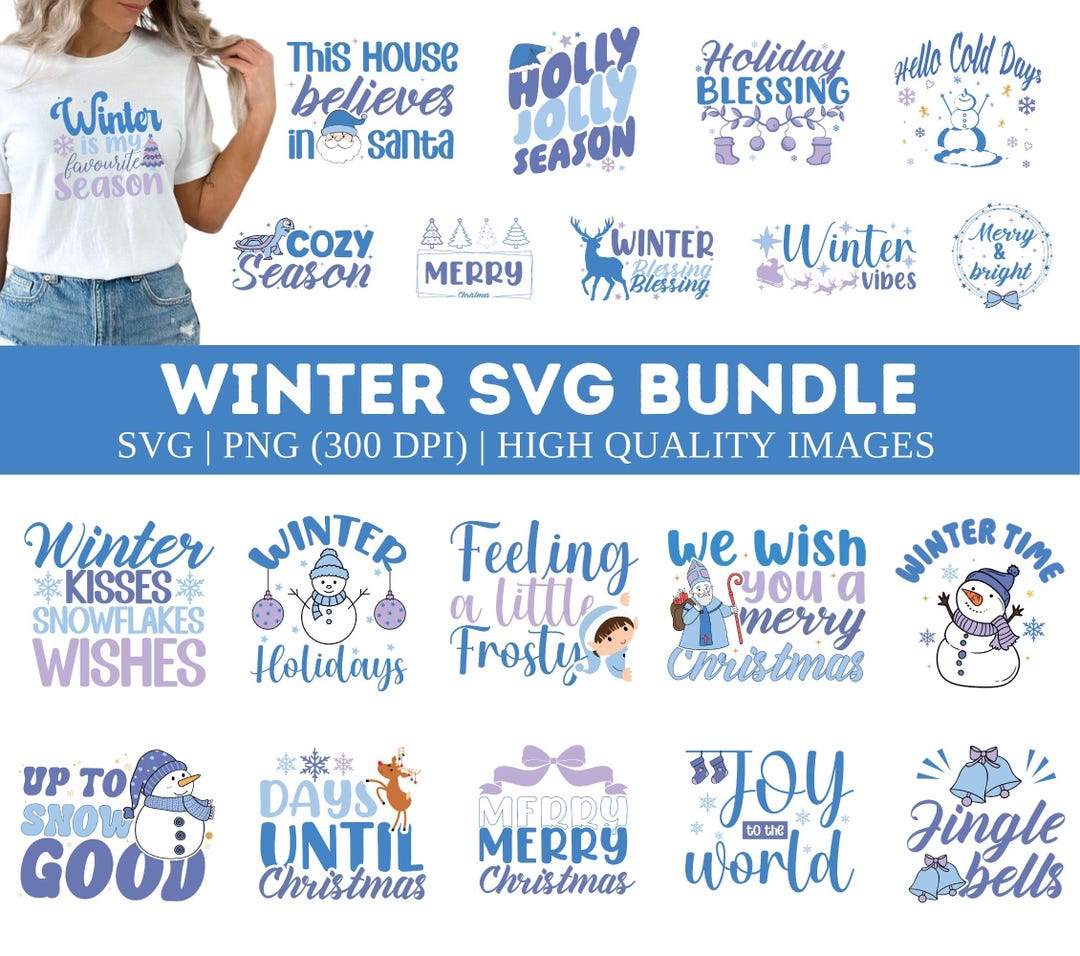 Winter SVG Bundle, Christmas Svg, Santa Svg, Christmas Quote Svg, Funny ...