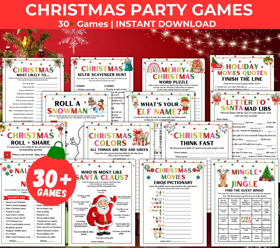 Christmas Games MEGA BUNDLE, Printable Christmas Party Games, Christmas ...