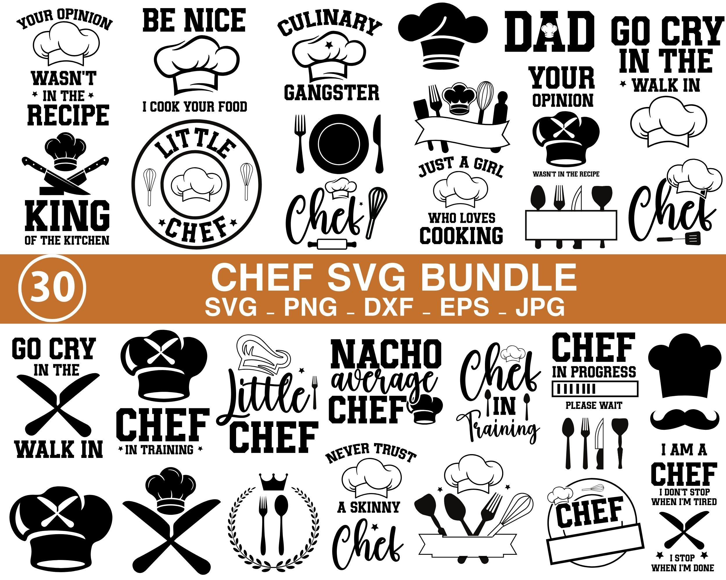 Chef SVG PNG Bundle| Baking Svg Bundle| Cooking Svg Bundle| Baker Svg ...