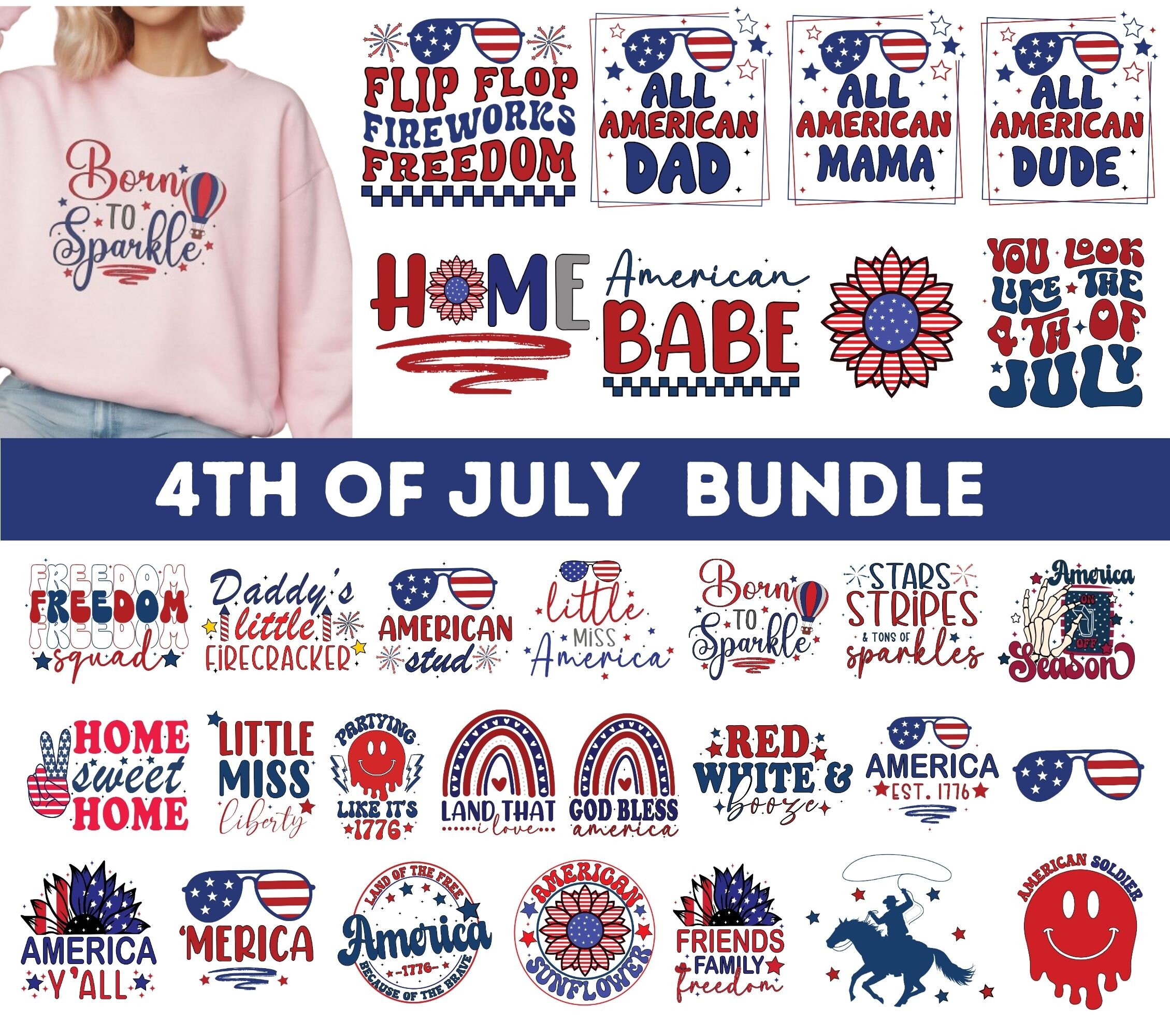 4th of July SVG Bundle July 4th Svg Fourth of July Svg Independence Day ...