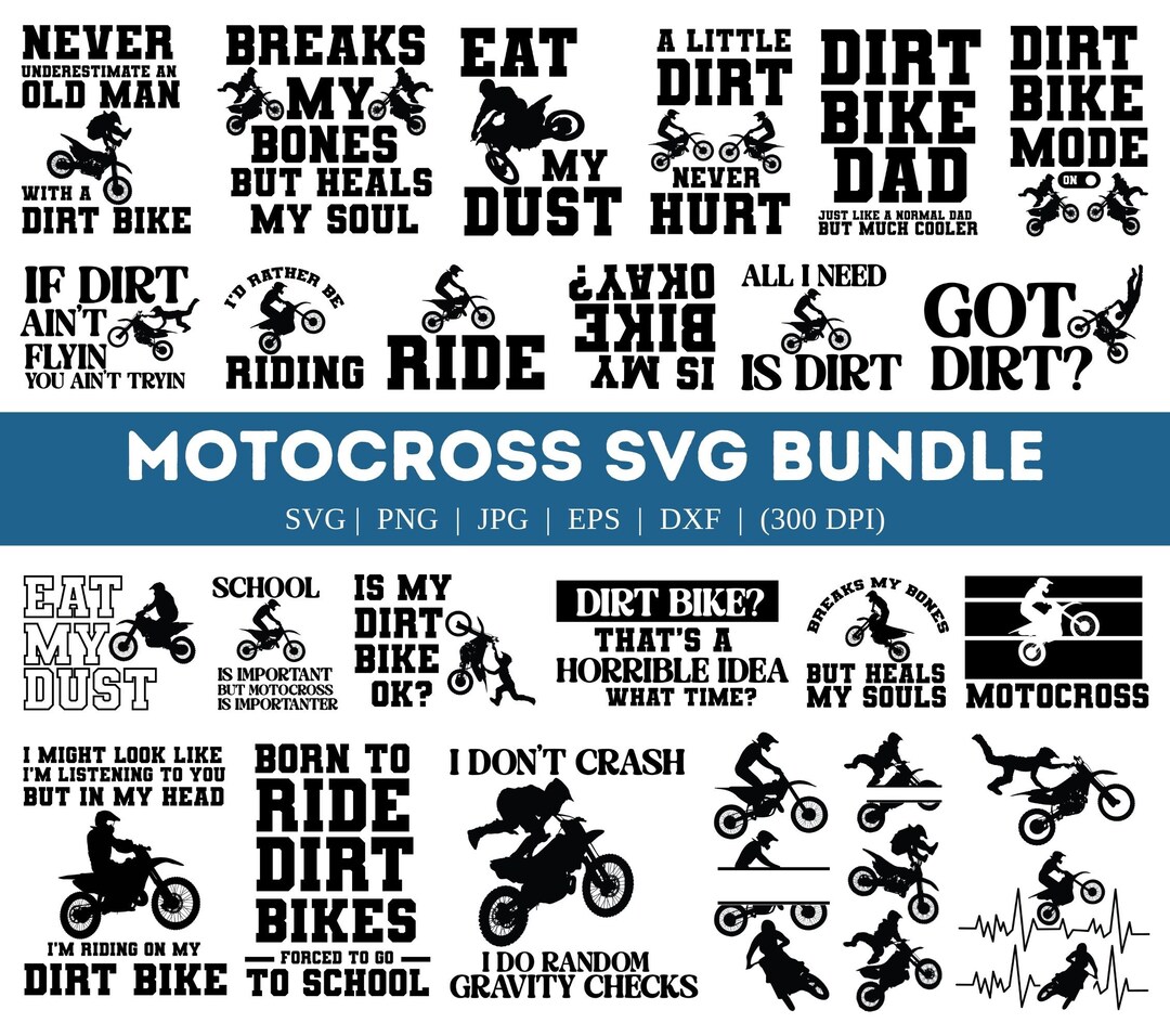 Motorcycle SVG PNG Bundle| Motor Bike Svg| Biker Svg| Dirt Bike Svg ...