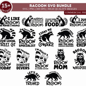 Raccoon Quotes SVG Bundle, Raccoon PNG Bundle, Raccoon Funny Quotes Svg ...